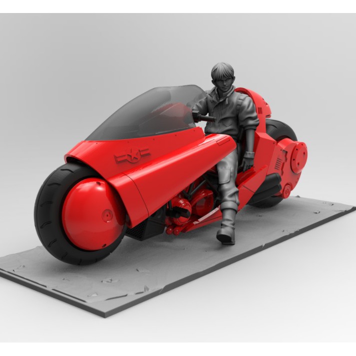 Akira Bike Kaneda model miniature unpainted custom scale diorama ...