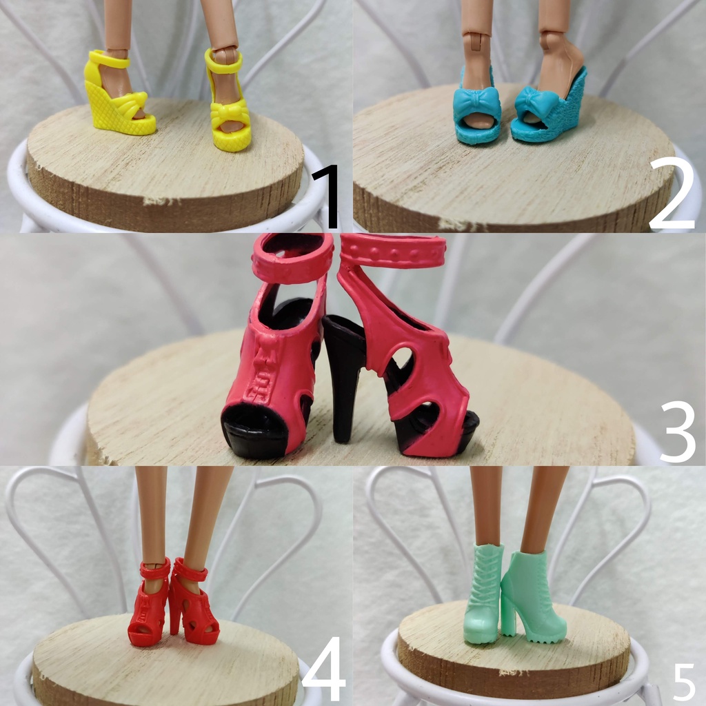 1/6 Genuine Mattel Barbie Colourful Yellow Blue Pink Red Green Heels ...