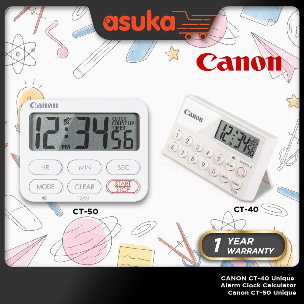 CANON CT-40 Unique / Alarm Clock Calculator Canon CT-50 Unique Timer ...