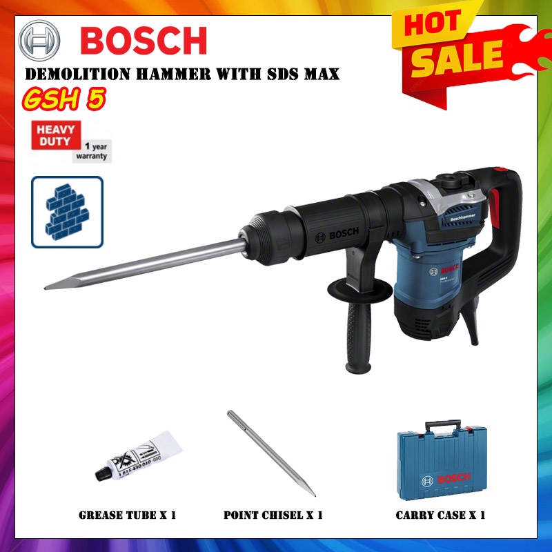Bosch GSH 5 Professional Demolition Hammer With SDS-Max 1100W (GSH5 ...