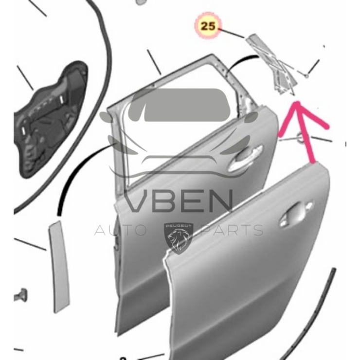 Door Cheater Trim Left & Right For Peugeot 508sw Original | Shopee Malaysia