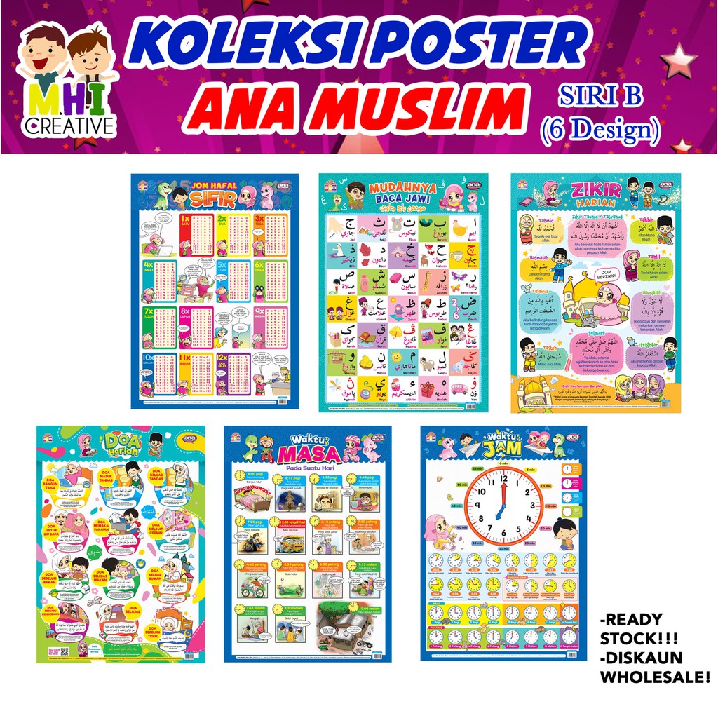 WHOLESALE POSTER ANA MUSLIM - POSTER MEMBACA MENULIS ANA MUSLIM 6 ...