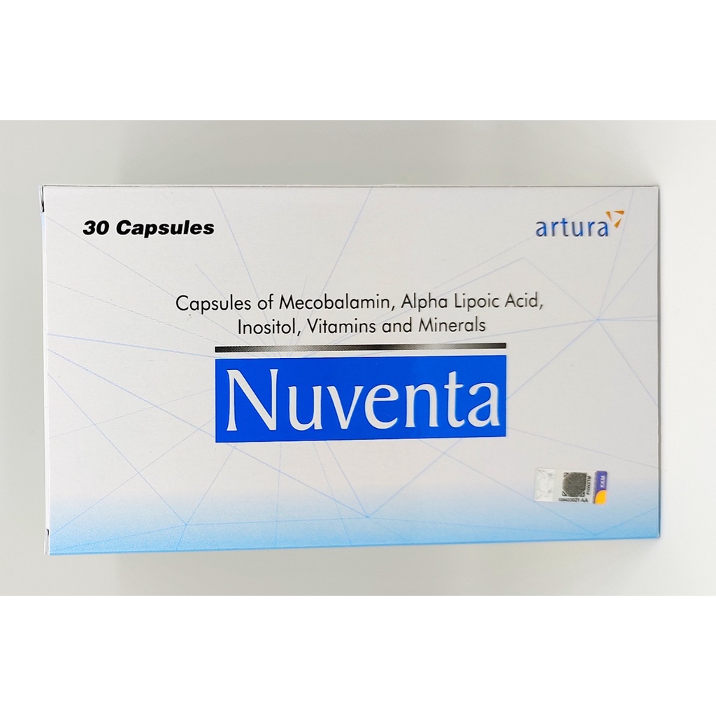 Artura NUVENTA (30 capsules) Capsules of Mecobalamin, Alpha Lipoic Acid ...