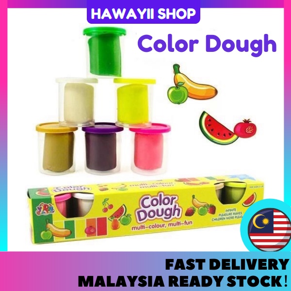 6PCS Kids Clay Dough Colour Playdough Kids Clay Toy Kids Toys Permainan ...