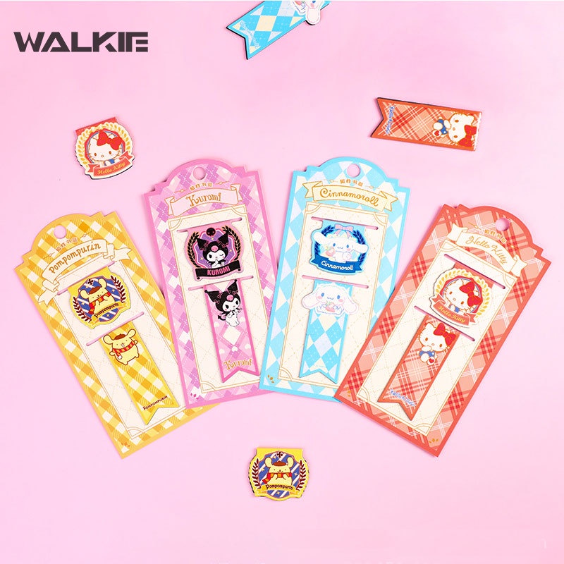 WALKIE Kawaii Sanrios Anime Kuromi Cartoon Magnetic Bookmarks Kt Cat ...