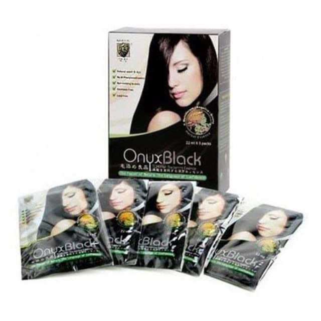 Maya ONYX Shampoo Color with ginseng Contents 5s per box BLACK & BROWN ...