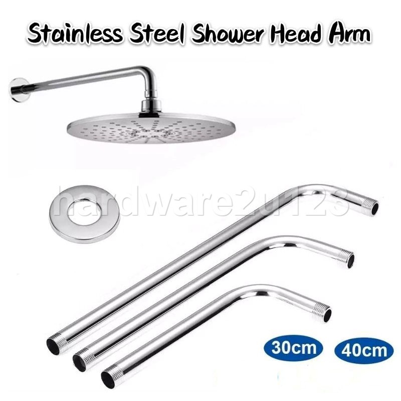 12"/16" Heavy Duty Stainless Steel Shower Handle / Shower Arm | Shopee ...
