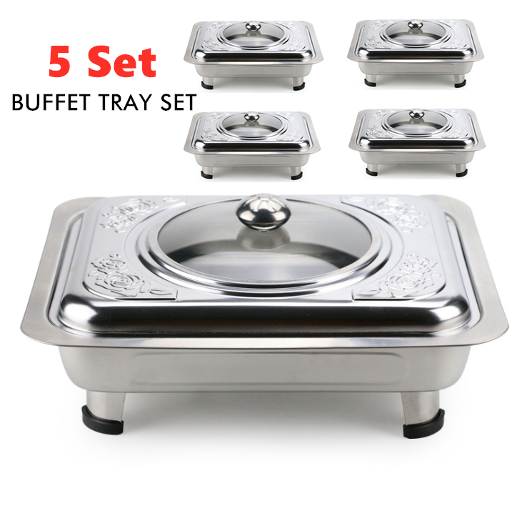 (5 SET 35 X 27) BUFFET TRAY SET / SERVING TRAY /FOOD PAN KENDURI SET ...