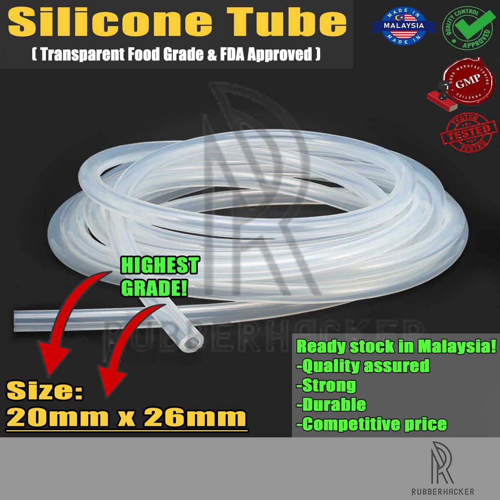 Food grade Silicone tube / transparent Tube hose tube / translucent tube (20mm x 26mm size ...