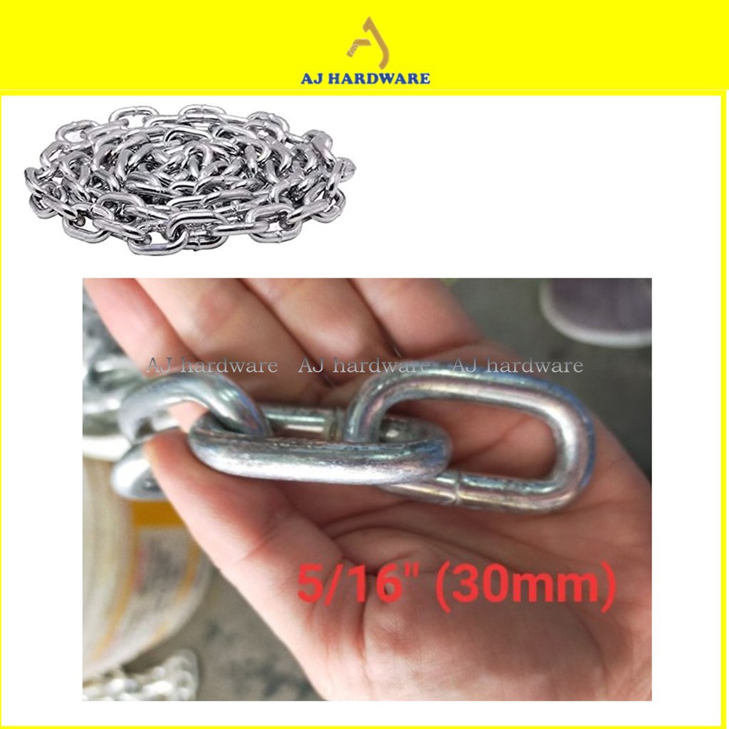 Rantai Besi Tergalvani Rantai Besi / Galvanized Metal Link Steel Chain ...