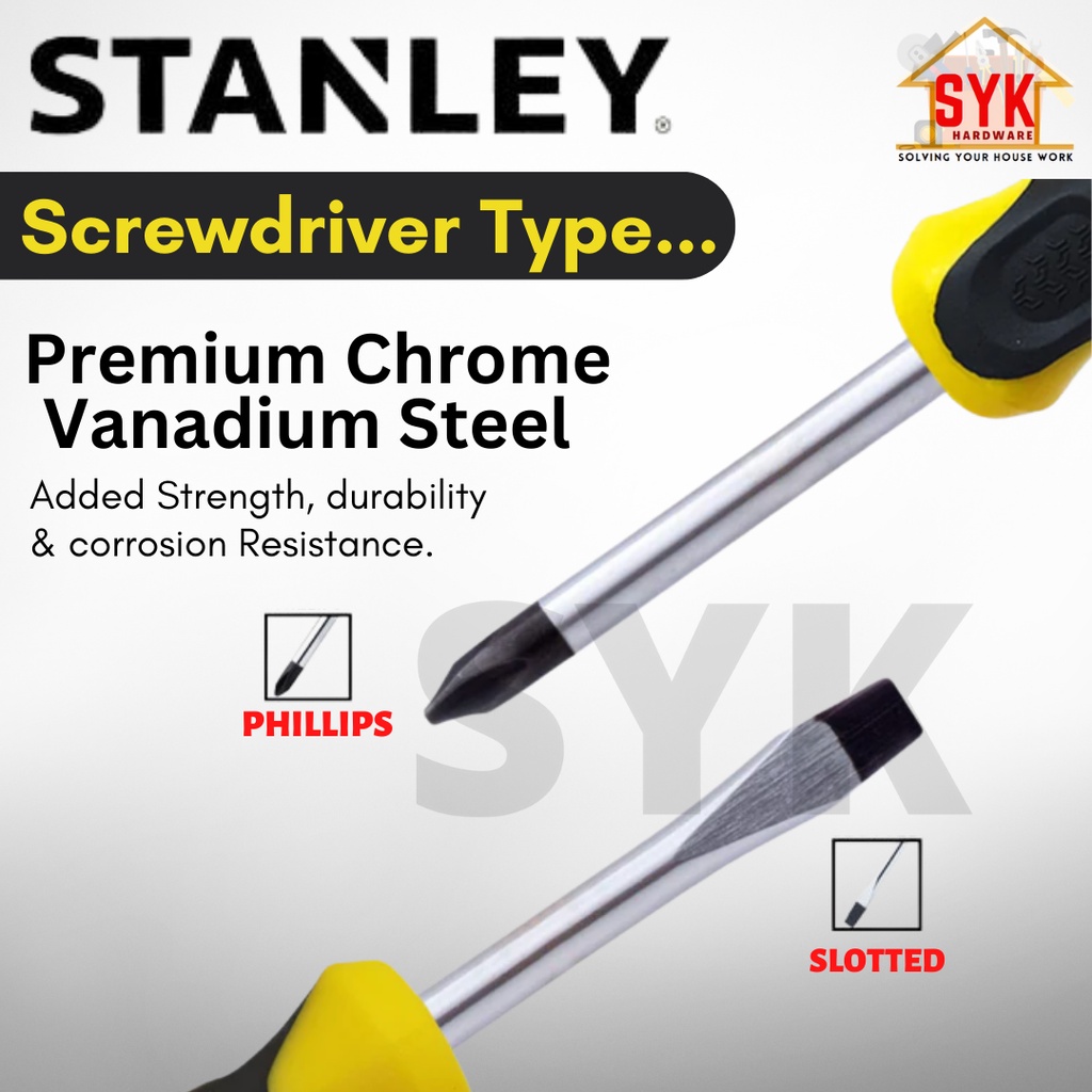 SYK Stanley STMT66673 8Pcs Philips Slotted Cushion Grip Screwdriver Set ...