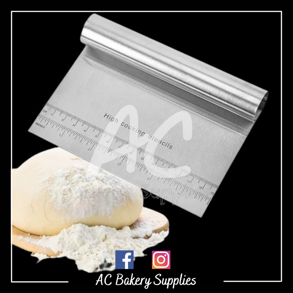 [READY STOCK] Stainless Steel Dough Scrapper & Cutter with Ruler ...