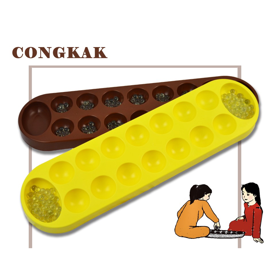 Traditional 16 Holes Congkak With Marbles / Congkak Tradisional 16 ...