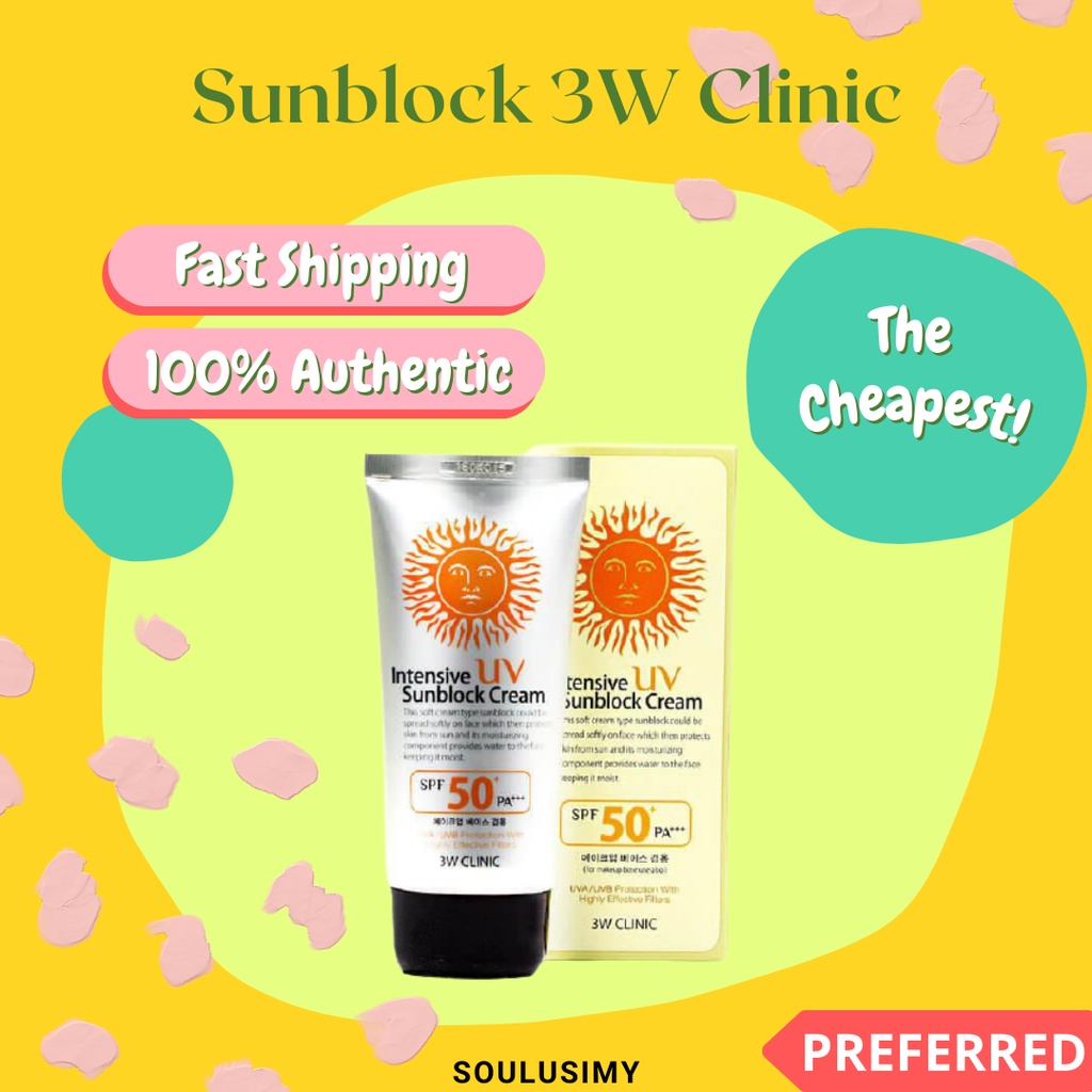 Intensive Sunblock Cream 3W Clinic (70ml) | Shopee Malaysia