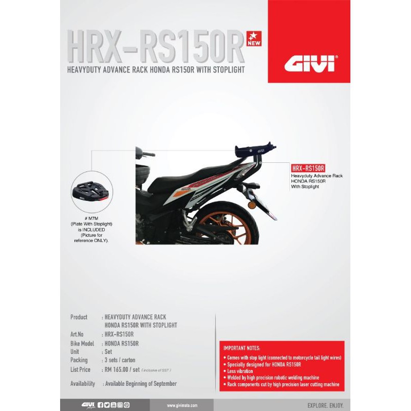 MONORACK J GIVI HEAVY DUTY EXTREME RACK (WITH LED BRAKE LIGHT BUILT-IN ...