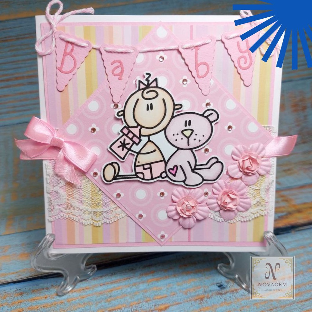 Newborn Baby Girl Greeting Card Handmade Welcome Baby Papercraft DIY ...