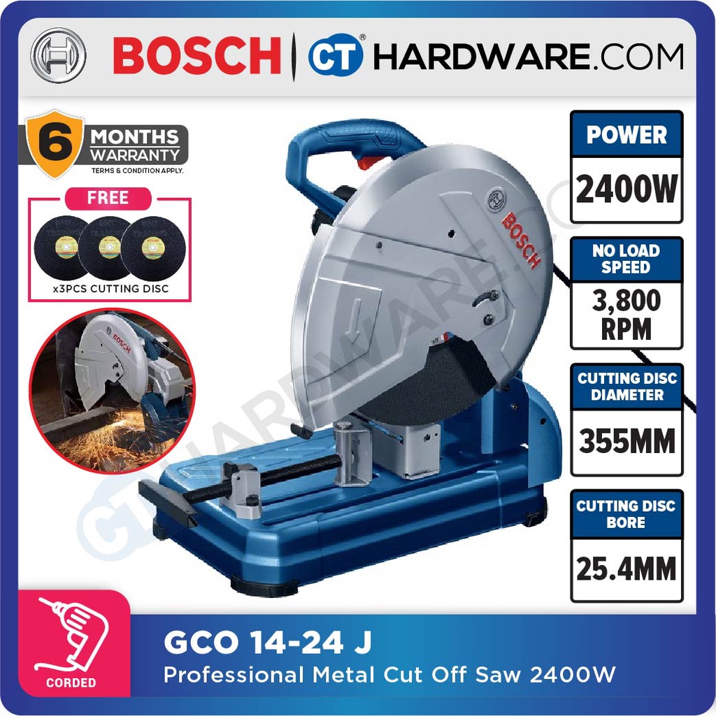 BOSCH GCO 14 -24J PROFESSIONAL CORDED METAL CUT OFF SAW 14" 2400W ...