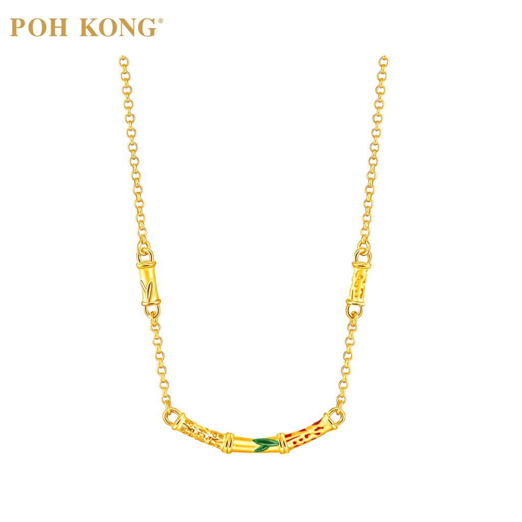 POH KONG 916/22K Gold Auspicious Fortune Bamboo Necklace | Shopee Malaysia