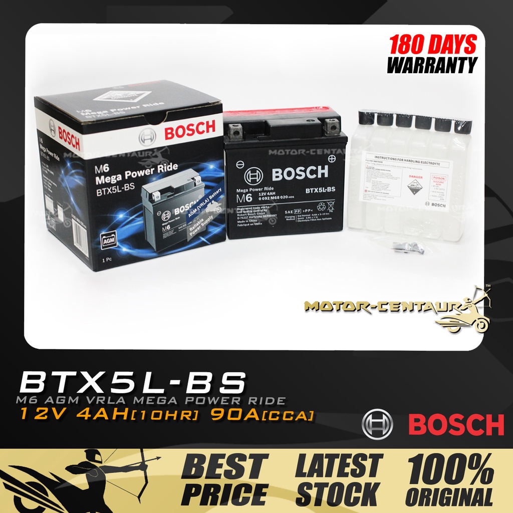 BATERI MOTOSIKAL BOSCH AGM BATTERY FOR NMAX,NVX,VARIO,RS150,RSX,BELANG ...