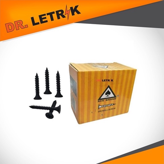 Per Box #8 ACE Brand Drywall Screw Black Skru Hitam Kualiti / Particen ...