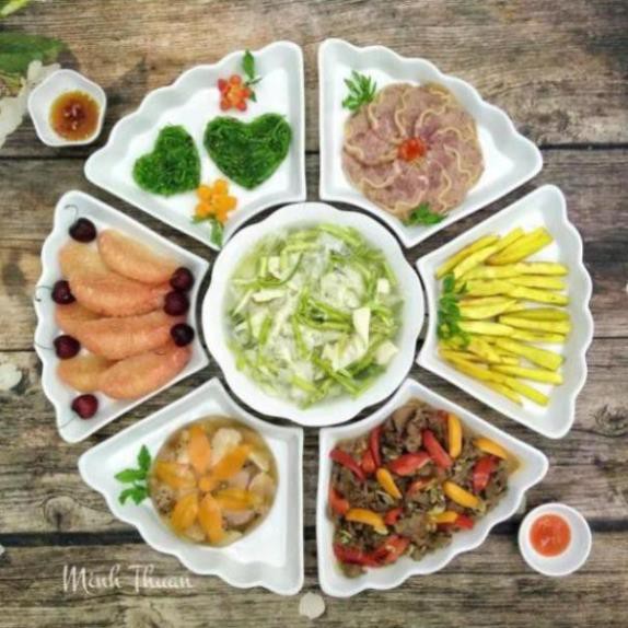 Bat Trang ceramic sun flower plate set, pure white glazed ceramic plate ...