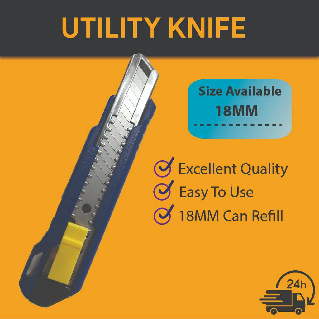 18mm SK5 Utility Cutter Knife Small Cutter Blade Refill Pisau Tolak Pemotong 美工刀片 | Shopee Malaysia