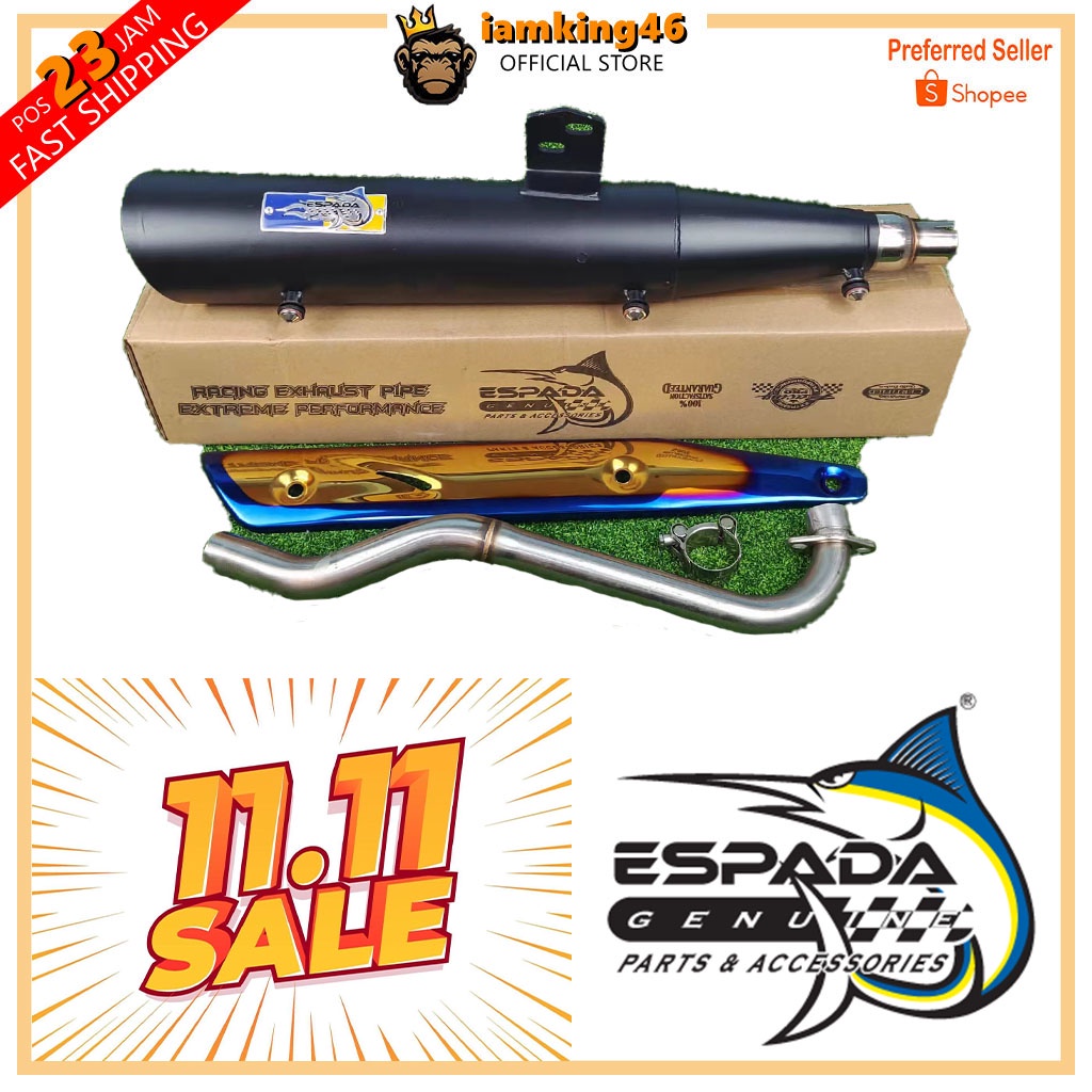 EXHAUST ESPADA E4 EX5110-FI WAVE125S 28MM E4 EX5 110 WAVE125S 100% ORIGINAL ESPADA | Shopee Malaysia