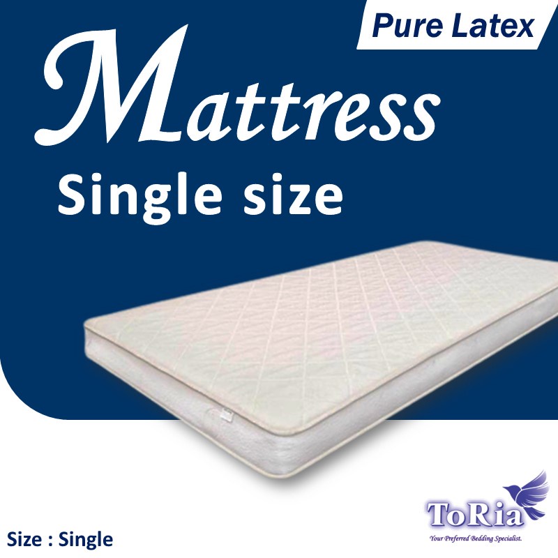 TORIA 100% Pure Latex Mattress Single Size (Made in Malaysia) | Shopee ...