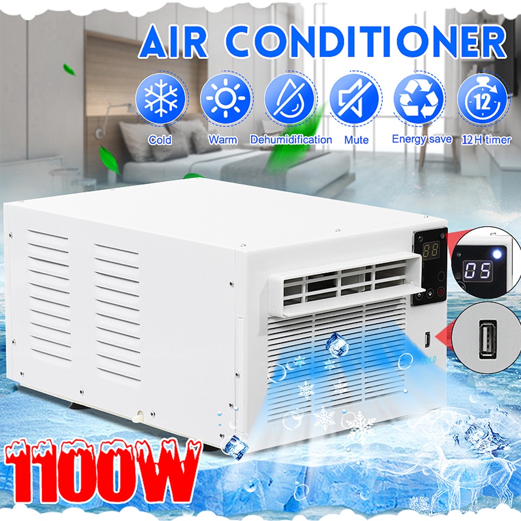 1100W Desktop Air Conditioner Portable Air Cooler Cold and Warm Air ...