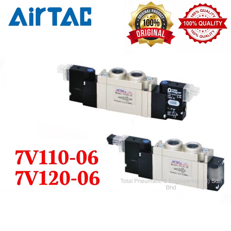 AirTAC 7V Series 7V110-06 7V120-06 Pneumatic Solenoid Valve | Shopee Malaysia