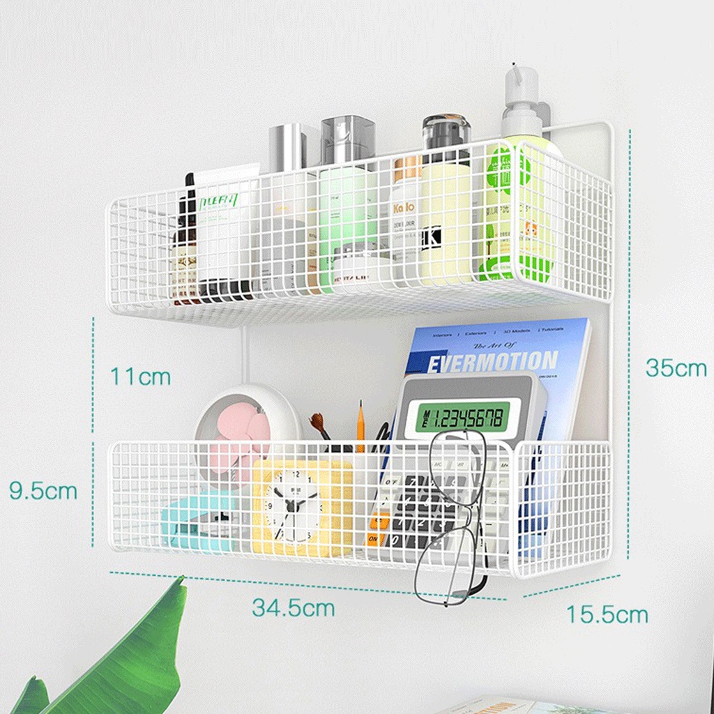 GD 1&2 Layer Rak Tandas Rak Dinding Rak Dapur Basket Shelf Wall Corner ...