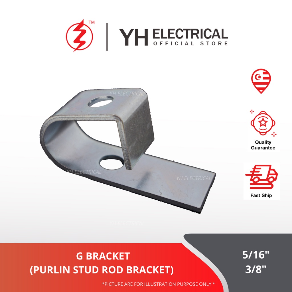 G BRACKET 1/2" & 3/8" (PURLIN STUD ROD BRACKET) | Shopee Malaysia