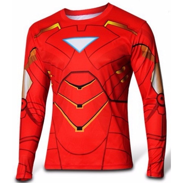 Iron Man Long Sleeve Superhero Jersey | Shopee Malaysia