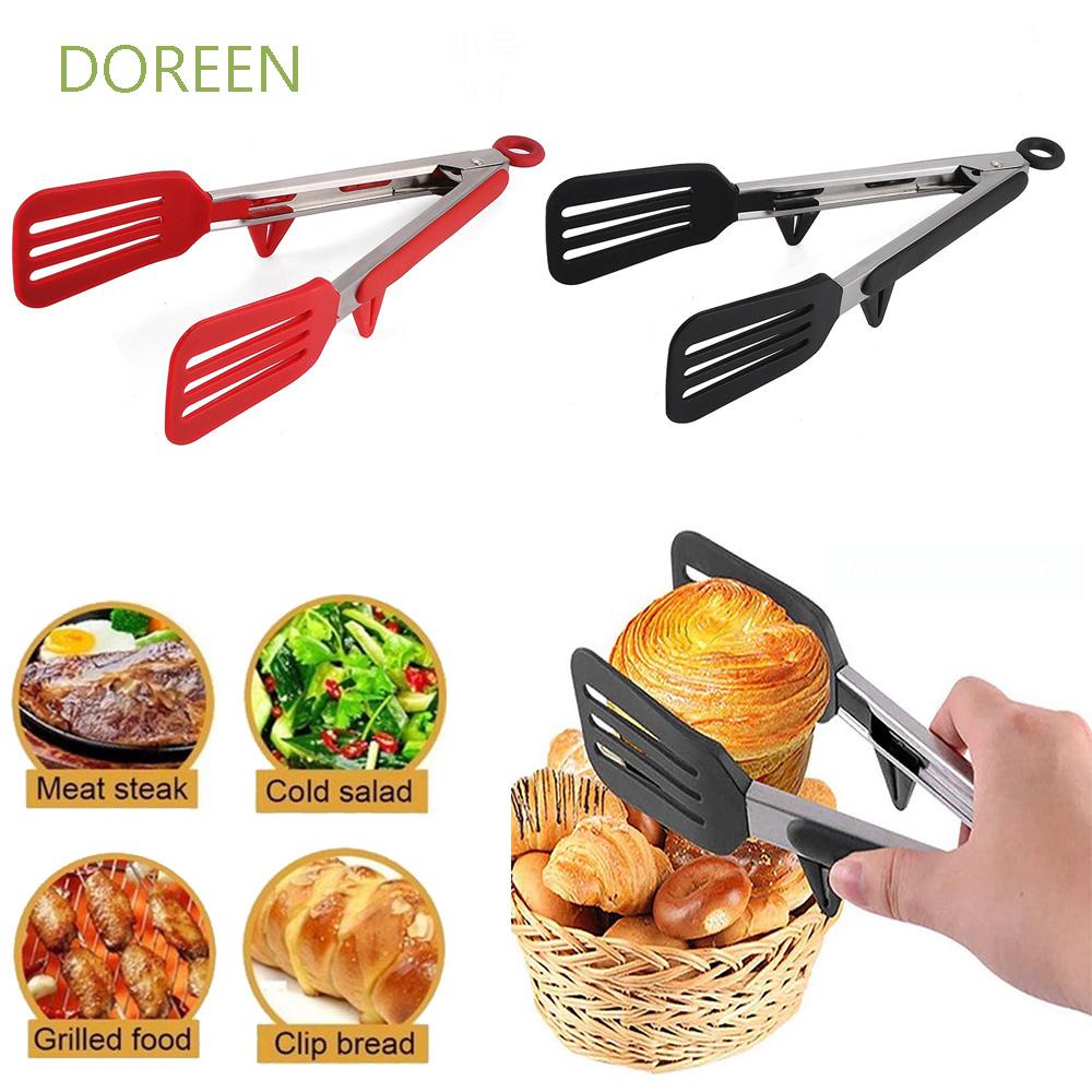 DOREEN Multifunction BBQ Grill Tongs Silicone Food Folder Kitchen Tongs Long Handle Cooking ...