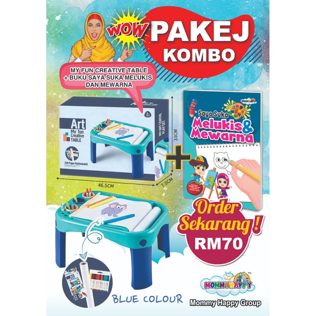 [ READY STOCK ] MEJA ART MEJA LUKISAN Kanak-kanak Melukis Mewarna ...