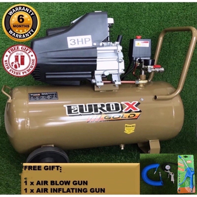 EUROX EAW3060G /NJSTAR GOLD NJS6030 3HP 60L Direct Drive Air Compressor (6 MONTHS WARRANTY ...