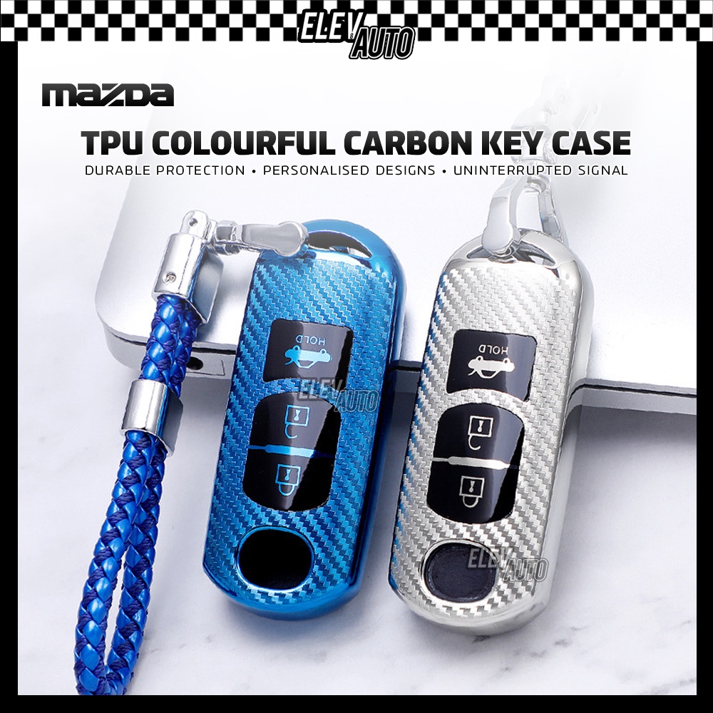 MAZDA Carbon Car Key Remote Cover Casing Holder Case Mazda 2 / 3 / 6 ...