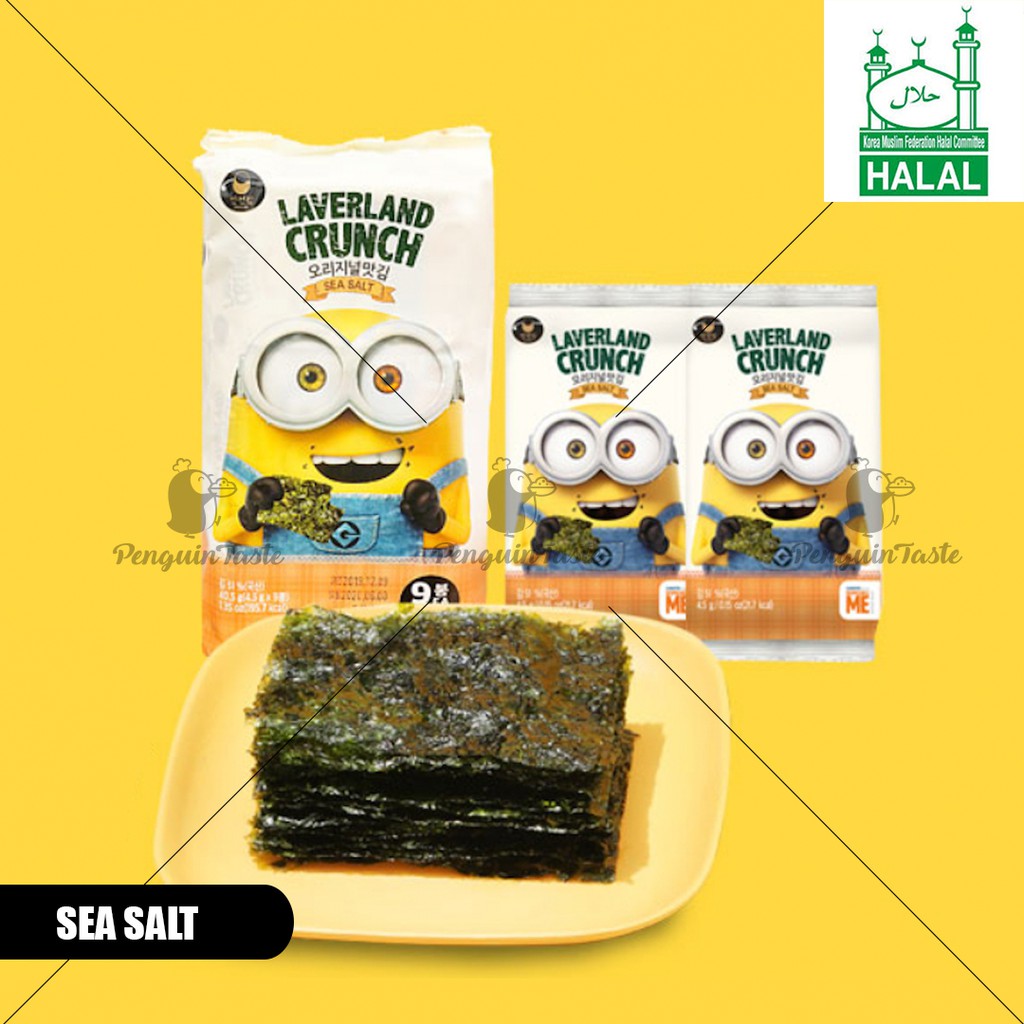 [HALAL] Korea Laverland Crunch Sea Salt Seaweed (Minion Limited Edition ...
