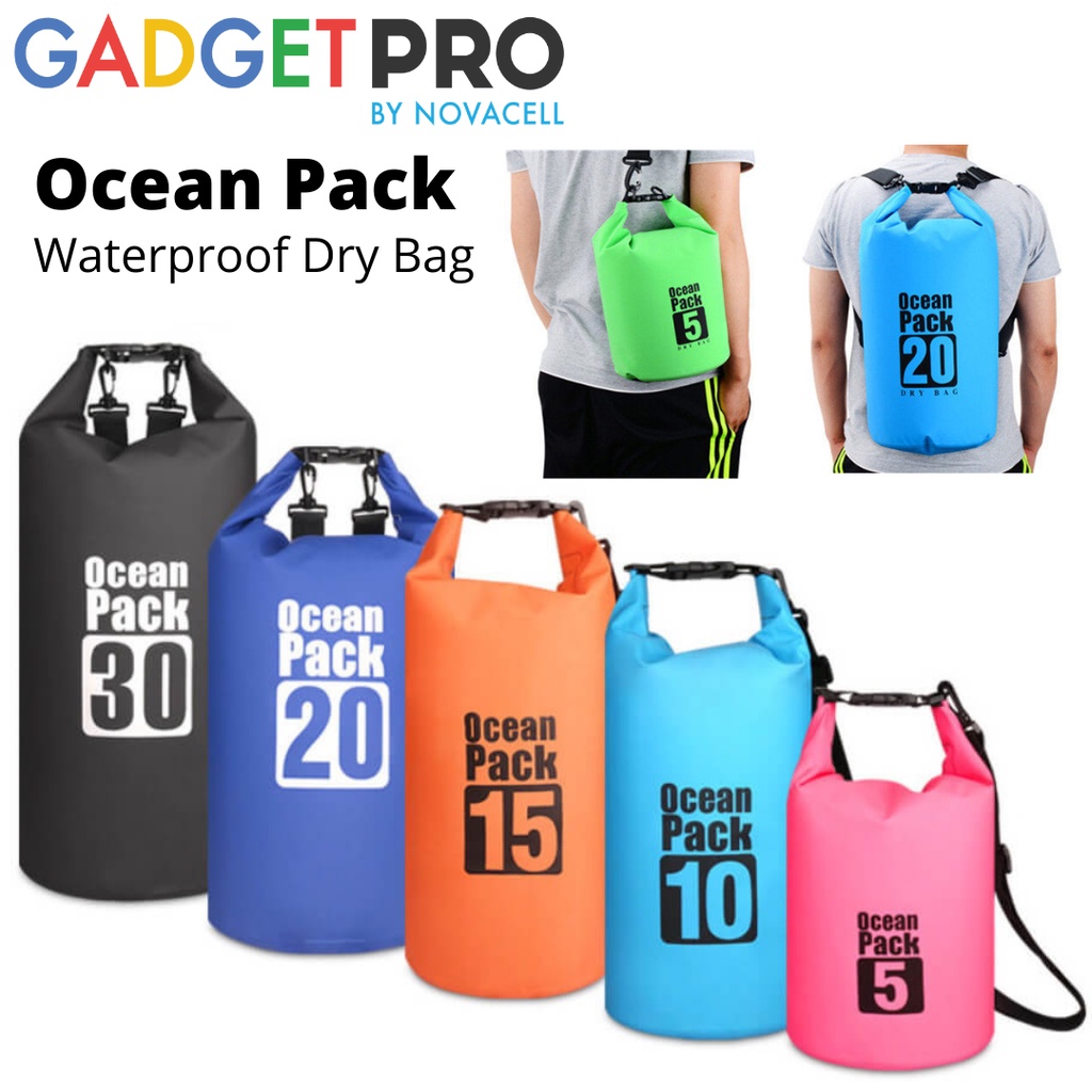 Ocean Pack Waterproof Dry Bag (3L/5L/10L/15L/20L Strap Fishing Outdoor Backpack Swim Camping ...