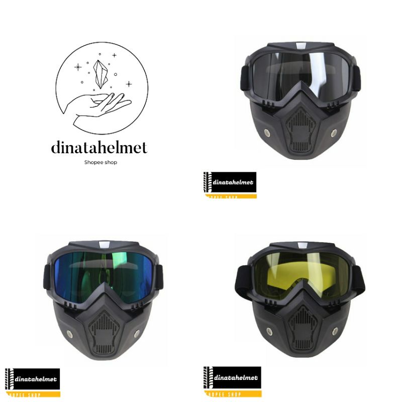Ws Google Mask Suitable For retro And Classic Helmets | Shopee Malaysia