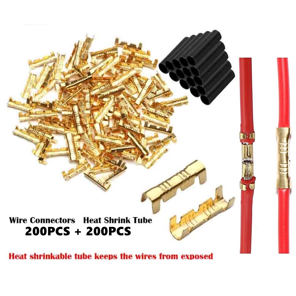 400Pcs U-shaped Terminal Tab Cold Inserts Connector Brass Wiring ...
