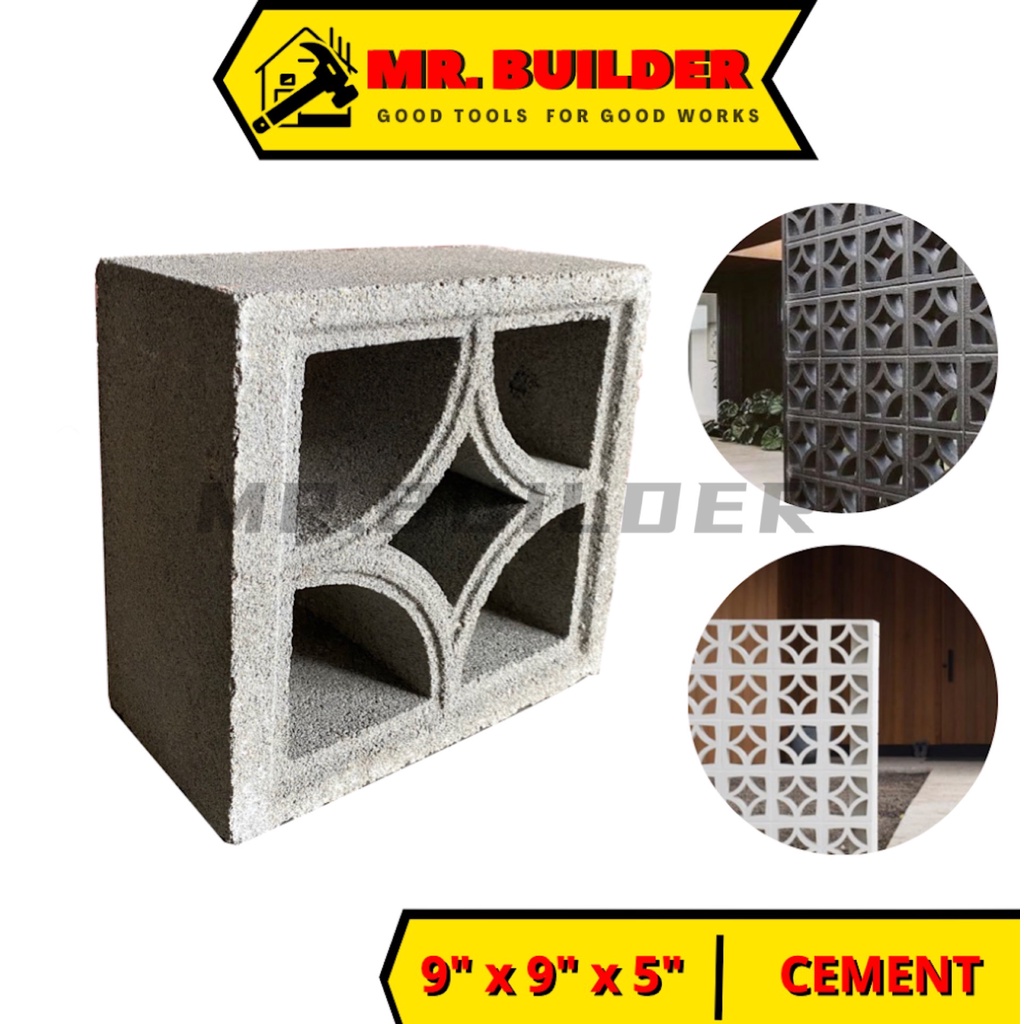 MR. BUILDER Golden Flower Block 9"x9"x5" Ventilation Block Cement Block ...