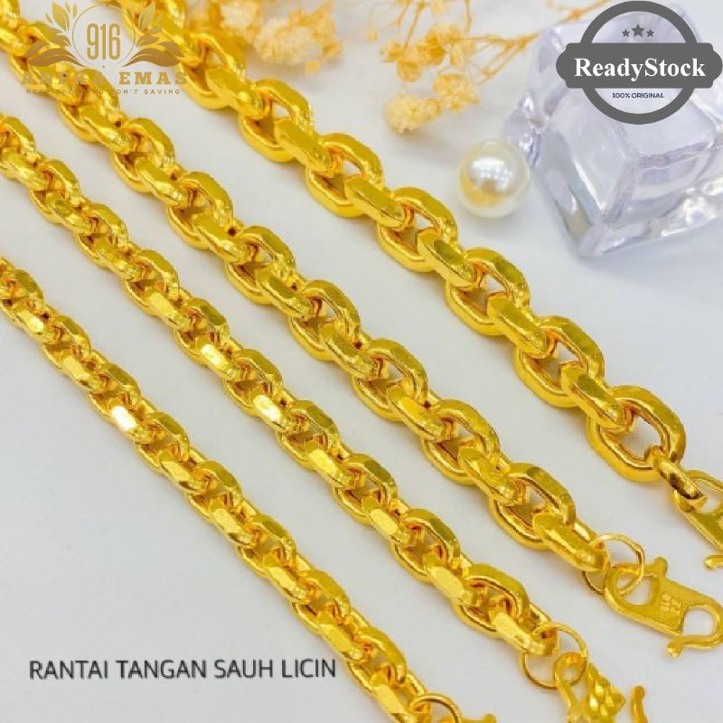 !!HOT ITEM!! Rantai Tangan Emas Sauh Licin & Kikir Chain Gold Bracelets ...