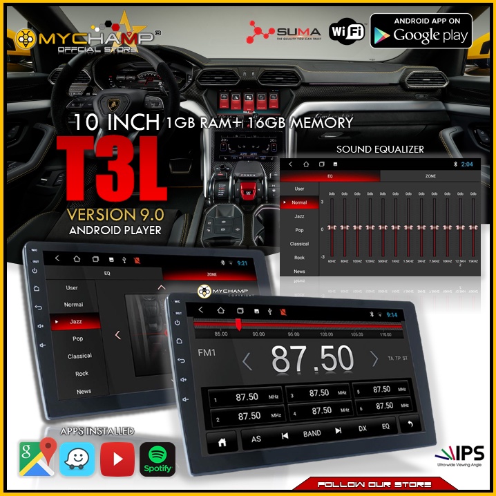 Car Android Player Version 11 T3L (1RAM + 16GB) Dual Car Stereo 2DIN WIFI GPS NAVI Quad 4Core 9 ...