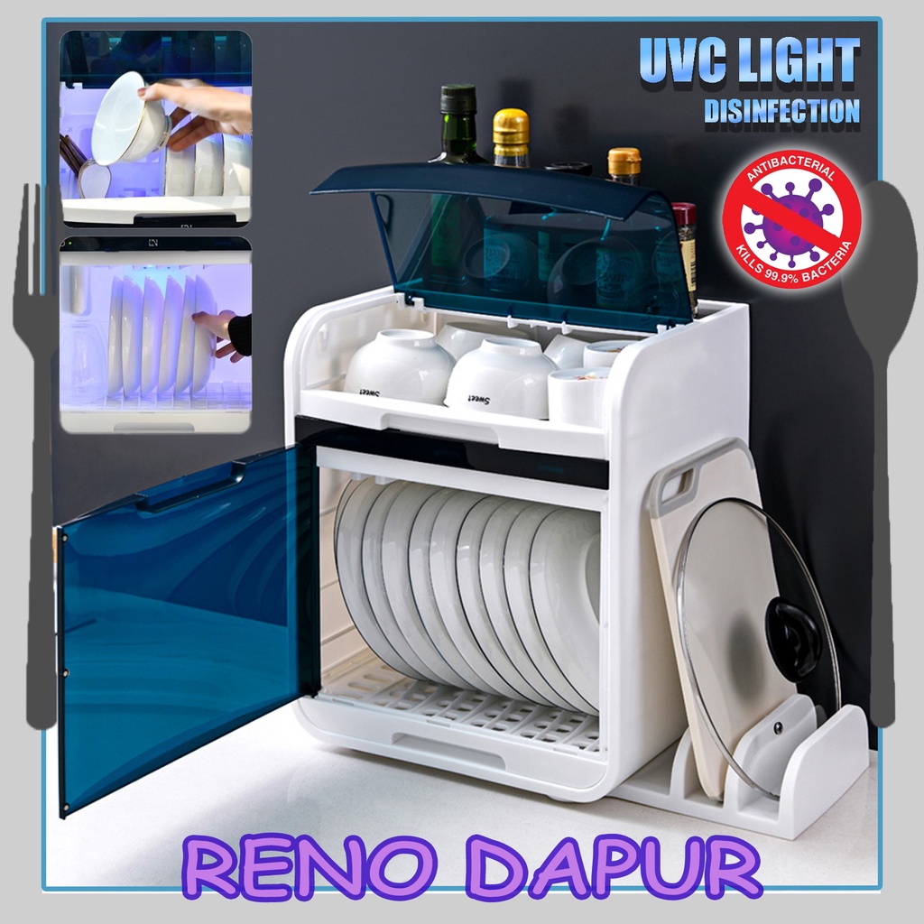 UV Light Disinfection Dish Rack With Large Space Kitchen Storage Rack ...