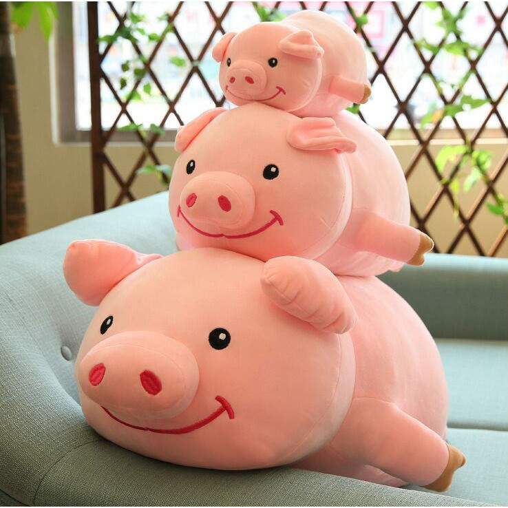 Smilling Cute Pig Stuffed toys Piglet Plush Soft Funny Piggy Stuffed ...