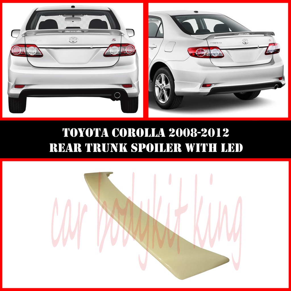 TOYOTA COROLLA ALTIS 2008-2012 REAR TRUNK SPOILER WITH LED ABS SKIRT ...