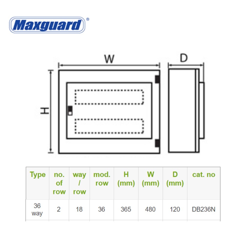 MAXGUARD Metal Clad DB Suitable Fit Isolator & Switch Fuse MCB As Main ...