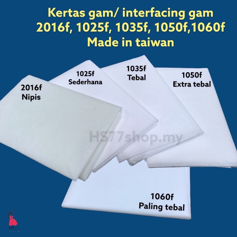 kertas gam / interfacing gam (taiwan)-good product quality 2016f, 1025f ...