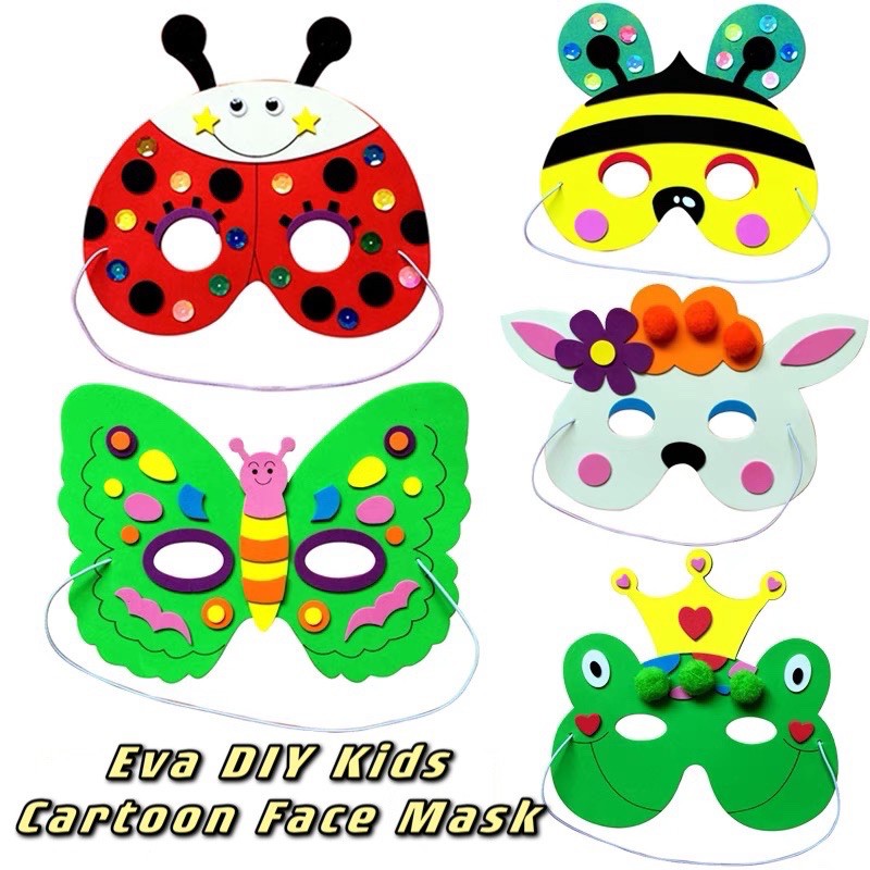 Ready StockEVA DIY Cartoon Kid FaceMask Children Fun Art Crafts Kits ...